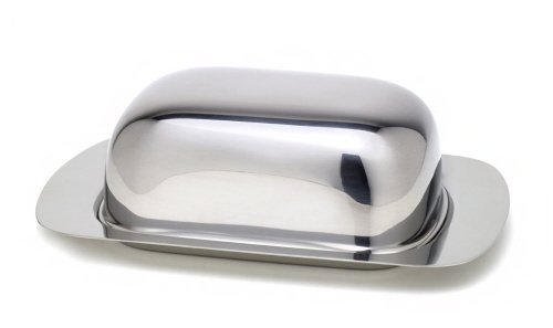 StainlessLUX Stainless Steel Covered Butter Dish, 7.25 by 4.85 by 2.25-Inch, Brilliant Finish