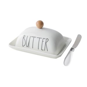 farmhouse countertop storage decor basket/butter dish