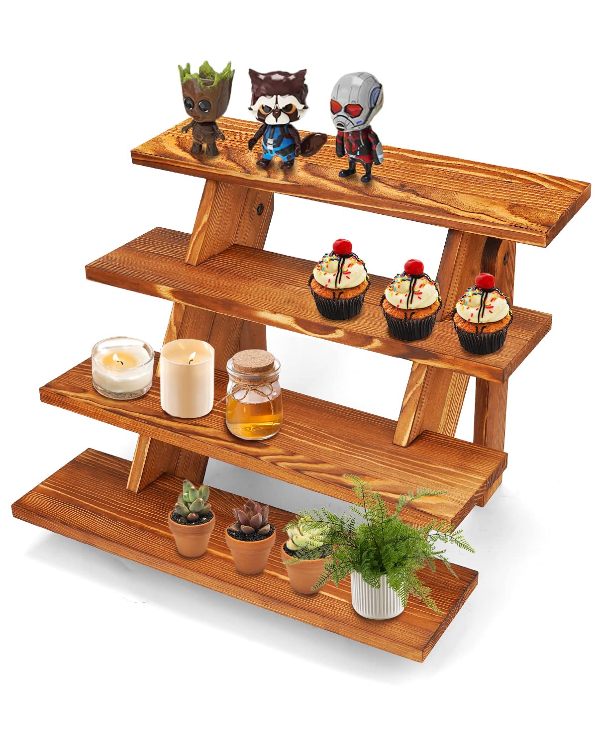 Wooden Cupcake Towers, Wood Cup Cake Stand for Products Vendor Events Tool Free, Rustic Risers For Displays Ideal Craft Funko Pop Shelves, Outdoor Plant Stand Indoor, Dessert Table Display Set