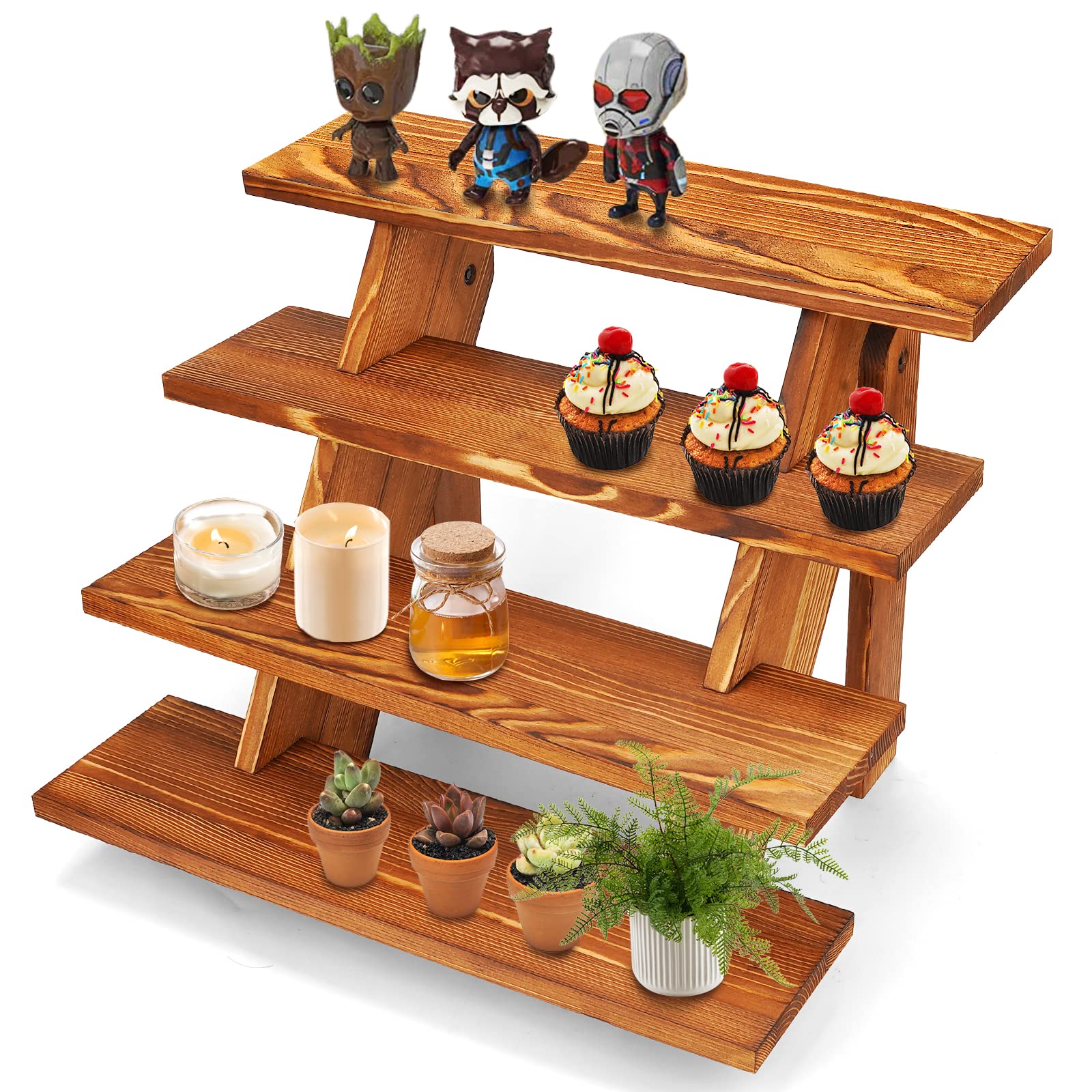 Wooden Cupcake Towers, Wood Cup Cake Stand for Products Vendor Events Tool Free, Rustic Risers For Displays Ideal Craft Funko Pop Shelves, Outdoor Plant Stand Indoor, Dessert Table Display Set