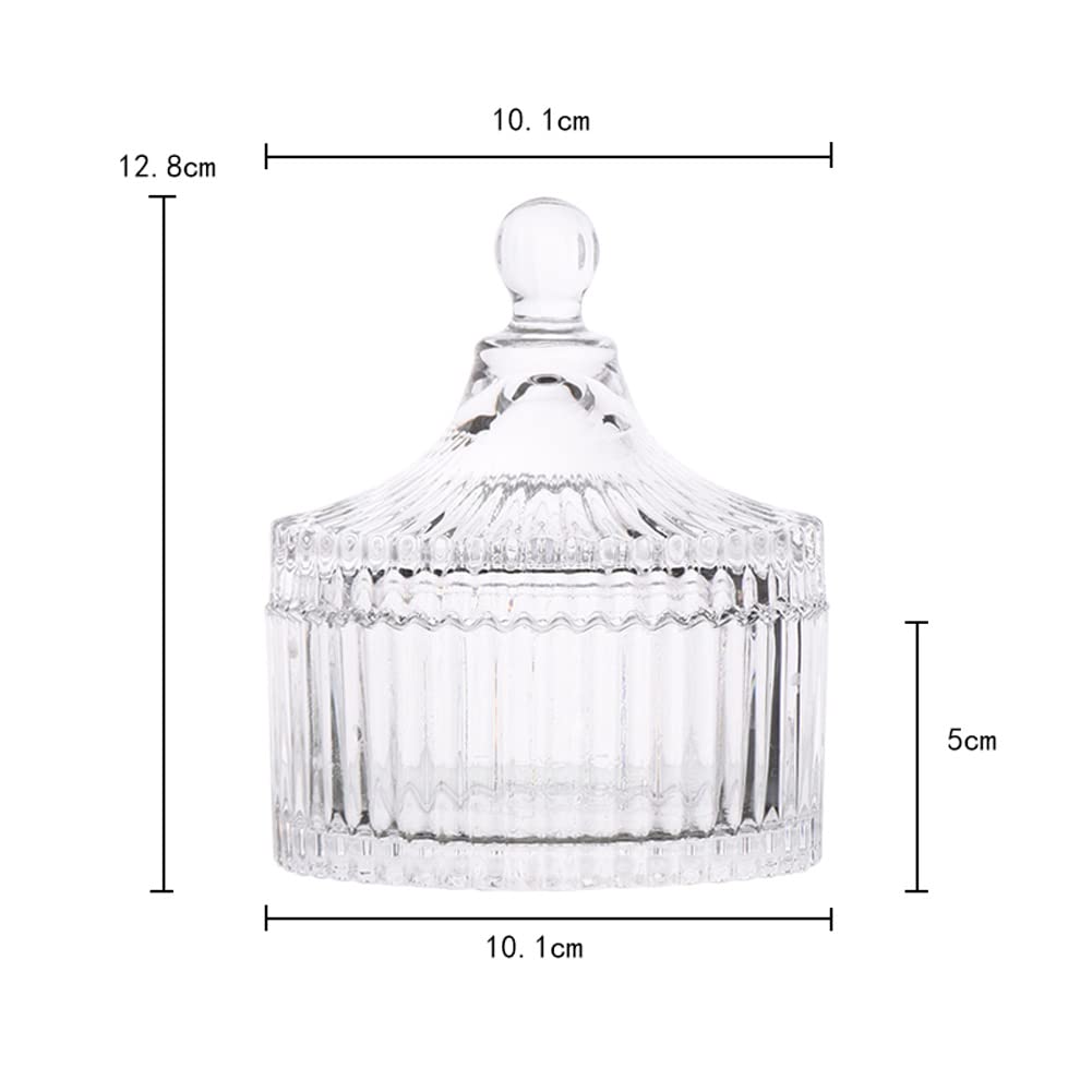 Glazed Glass Candy Dish with Yurt Shape Lid Cover Crystal Sugar Server Bowl Tin Candy Buffet Decorative Cookie Jar Box Bottle Food Storage Container