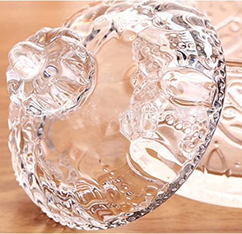 DLiQ Clear crystal glass candy cup creative glass storage can jewelry storage box is suitable for family kitchen