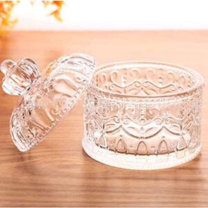 DLiQ Clear crystal glass candy cup creative glass storage can jewelry storage box is suitable for family kitchen