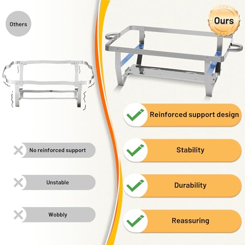 BIEAMA 2 Pack 9QT Chafing Dish with Half Size Food Pans, Stainless Steel Chafer Complete Set, Food Warmer