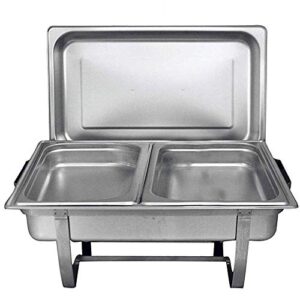 tigerchef food warmer - chaffing dishes stainless steel - chafing dish buffet set - chafer and buffet warmer sets with 2 half-size pans and cool-touch plastic handle