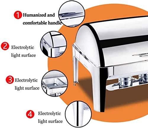 UZOURI Stainless Steel Chafing Dish, Chafing Dish Set Food Warmer Buffet, with Food Pans Fuel Holders, Food Warmer Professional Set for Catering, Buffet and Party(Size:1) (1)