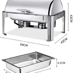 UZOURI Stainless Steel Chafing Dish, Chafing Dish Set Food Warmer Buffet, with Food Pans Fuel Holders, Food Warmer Professional Set for Catering, Buffet and Party(Size:1) (1)