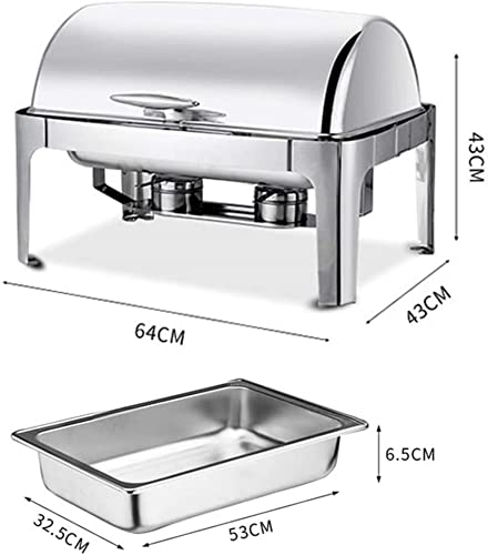 UZOURI Stainless Steel Chafing Dish, Chafing Dish Set Food Warmer Buffet, with Food Pans Fuel Holders, Food Warmer Professional Set for Catering, Buffet and Party(Size:1) (1)