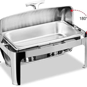 UZOURI Stainless Steel Chafing Dish, Chafing Dish Set Food Warmer Buffet, with Food Pans Fuel Holders, Food Warmer Professional Set for Catering, Buffet and Party(Size:1) (1)