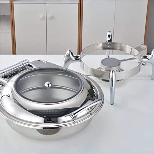 UZOURI Stainless Steel Chafing Dish, Chafing Dish Set Food Warmer Buffet Chafing Dishes Set for Catering Buffet Warmer with Hydraulic Flip, for Buffet Catering(Color:Square Section) (Square Section)