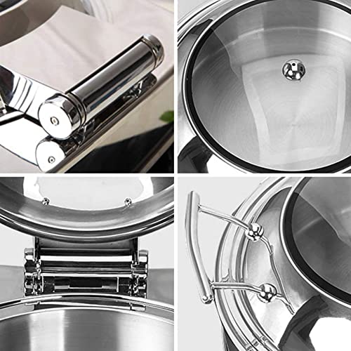 UZOURI Stainless Steel Chafing Dish, Chafing Dish Set Food Warmer Buffet Chafing Dishes Set for Catering Buffet Warmer with Hydraulic Flip, for Buffet Catering(Color:Square Section) (Square Section)