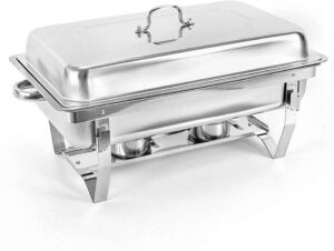 uzouri stainless steel chafing dish, chafing dish set food warmer buffet, with food pans fuel holders, food warmer professional set for catering buffet