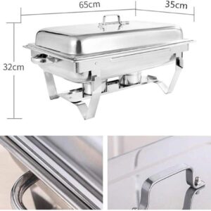 UZOURI Stainless Steel Chafing Dish, Chafing Dish Set Food Warmer Buffet, with Food Pans Fuel Holders, Food Warmer Professional Set for Catering Buffet