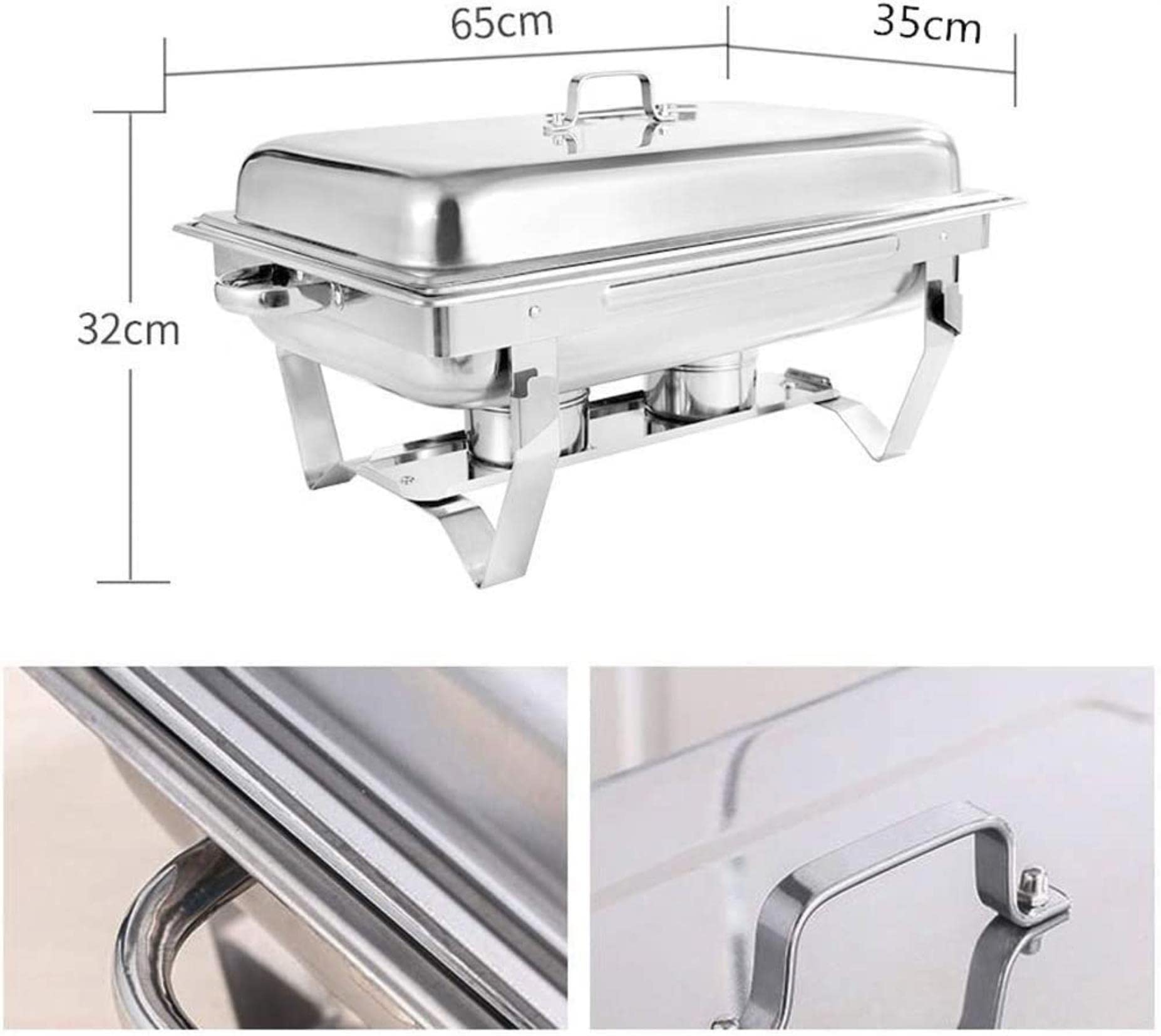 UZOURI Stainless Steel Chafing Dish, Chafing Dish Set Food Warmer Buffet, with Food Pans Fuel Holders, Food Warmer Professional Set for Catering Buffet