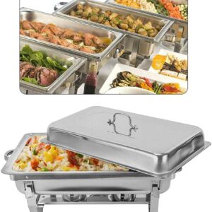 UZOURI Stainless Steel Chafing Dish, Chafing Dish Set Food Warmer Buffet, with Food Pans Fuel Holders, Food Warmer Professional Set for Catering Buffet