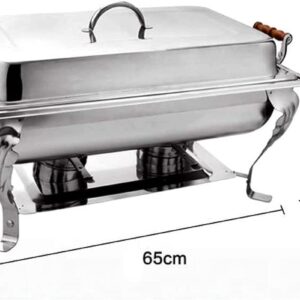 UZOURI Rectangle Chafing Dish Set, Stainless Steel Chafing Dish, Stainless Steel Food Warmer Buffet Dish Catering Pan, for Buffet Catering Kitchen Party