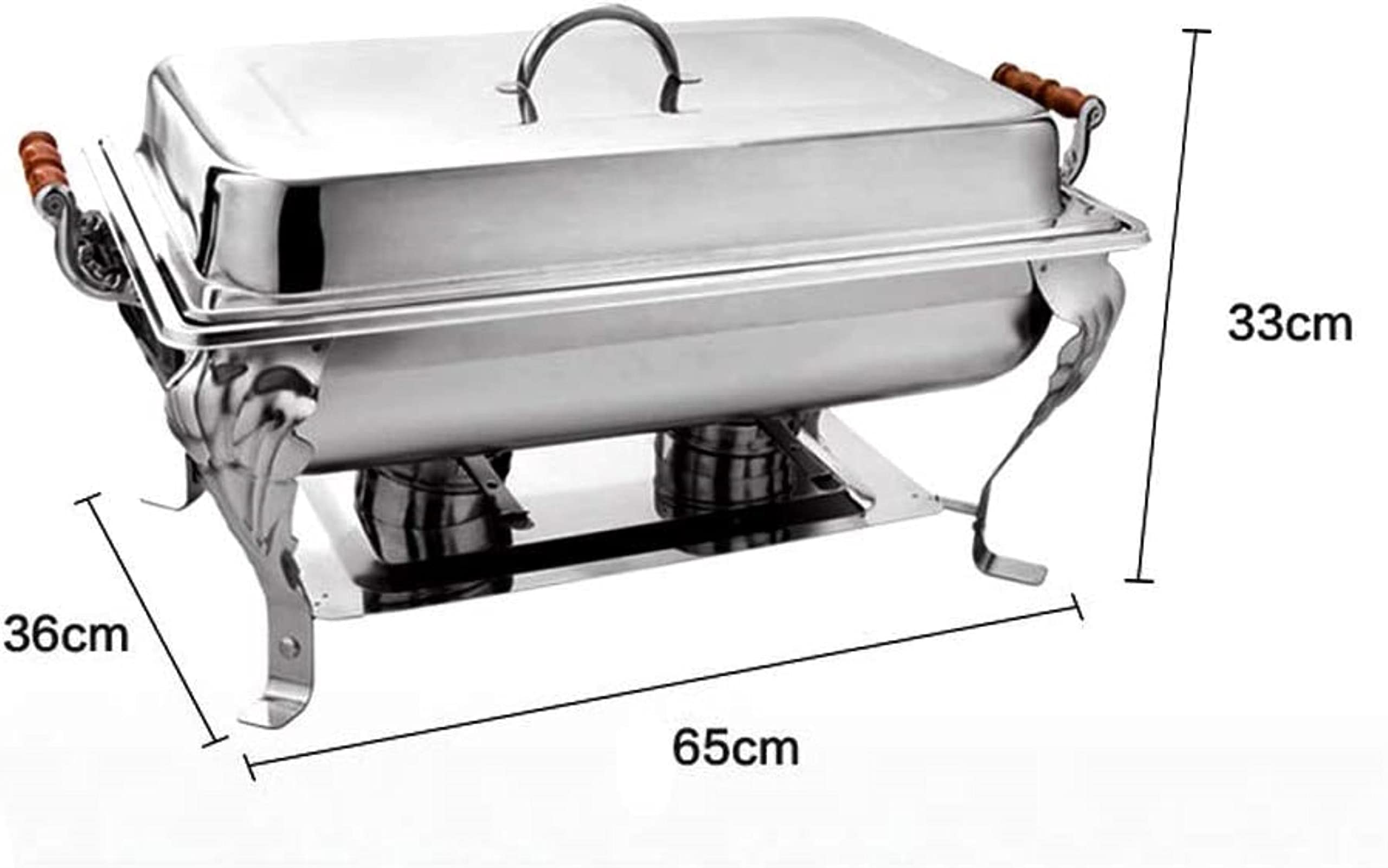 UZOURI Rectangle Chafing Dish Set, Stainless Steel Chafing Dish, Stainless Steel Food Warmer Buffet Dish Catering Pan, for Buffet Catering Kitchen Party