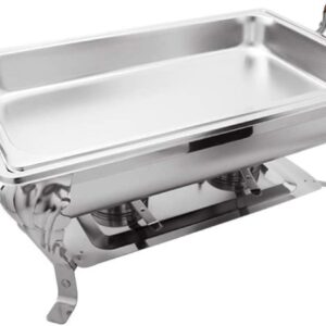 UZOURI Rectangle Chafing Dish Set, Stainless Steel Chafing Dish, Stainless Steel Food Warmer Buffet Dish Catering Pan, for Buffet Catering Kitchen Party