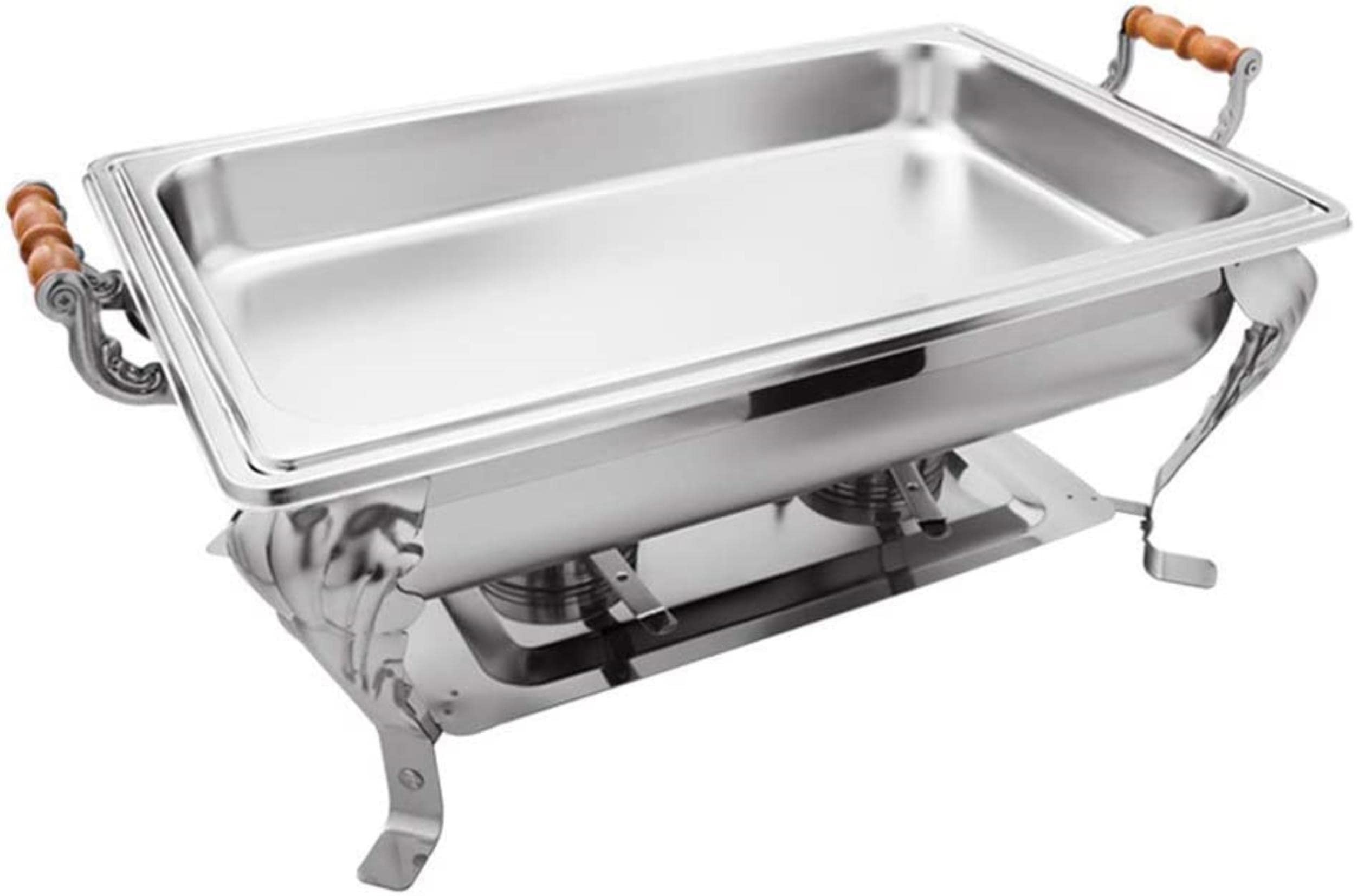 UZOURI Rectangle Chafing Dish Set, Stainless Steel Chafing Dish, Stainless Steel Food Warmer Buffet Dish Catering Pan, for Buffet Catering Kitchen Party