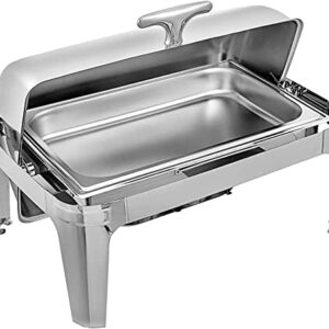 UZOURI Stainless Steel Chafing Dish, Chafing Dish Set Food Warmer Buffet with 2 Chafing Dish Methanol Gel Fuel, for Buffet Catering Kitchen Party