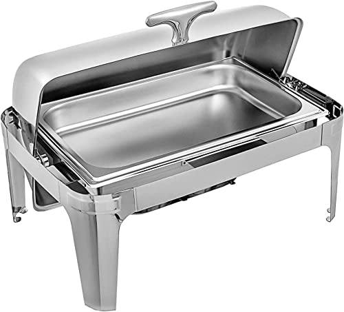 UZOURI Stainless Steel Chafing Dish, Chafing Dish Set Food Warmer Buffet with 2 Chafing Dish Methanol Gel Fuel, for Buffet Catering Kitchen Party