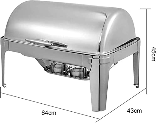 UZOURI Stainless Steel Chafing Dish, Chafing Dish Set Food Warmer Buffet with 2 Chafing Dish Methanol Gel Fuel, for Buffet Catering Kitchen Party