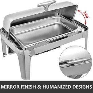 UZOURI Stainless Steel Chafing Dish, Chafing Dish Set Food Warmer Buffet with 2 Chafing Dish Methanol Gel Fuel, for Buffet Catering Kitchen Party