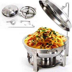 UZOURI Stainless Steel Chafing Dish, Chafing Dish Set Food Warmer Buffet, with Food Pans Fuel Holders, Food Warmer Professional Set for Catering, Buffet and Party(Size:S) (M)