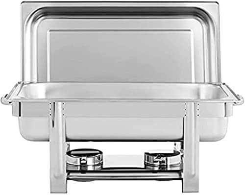 UZOURI Food Warmer, Chafing Dish Stainless Steel Chafing Dish, 9L Food Warmer Buffet Chafing Dishes Set for Catering Buffet Warmer with Folding Frame (Size : 9L) (9L)