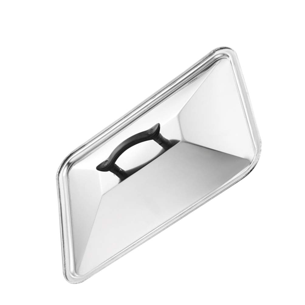 Cabilock Stainless Steel Pan Cover Lid for Chafing Dishes and Steam Table Pans Rectangle Pan Lids for Food Warmer Buffet Serving Chafing Dishes Without Window L