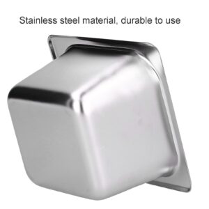 Hotel Pan, Deep Steam Table Pan Anti Jam Steam Table Pan Stainless Steel Hotel Pan Squares Serving Pan Buffet Basin Catering Storage Metal Food Pan for Hotels Restaurant, 6.9x6.4x3.9in