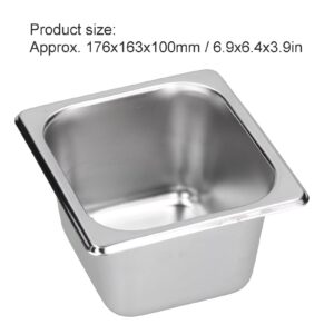 Hotel Pan, Deep Steam Table Pan Anti Jam Steam Table Pan Stainless Steel Hotel Pan Squares Serving Pan Buffet Basin Catering Storage Metal Food Pan for Hotels Restaurant, 6.9x6.4x3.9in