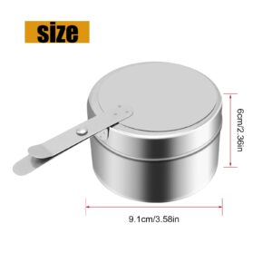 UOIENRT 3 Pcs Stainless Steel Chafer Wick Fuel Sterno, Canned Heat Holder with Safety Cover, Perfect for Buffets and Catering Events, Silver