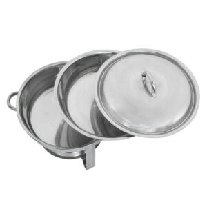 ZENY Pack of 8 Round Chafing Dish Set, 5 Quart Stainless Steel Deep Pans for Party Catering, Complete Buffet Servers and Warmers Set with Chafing Fuel Holder