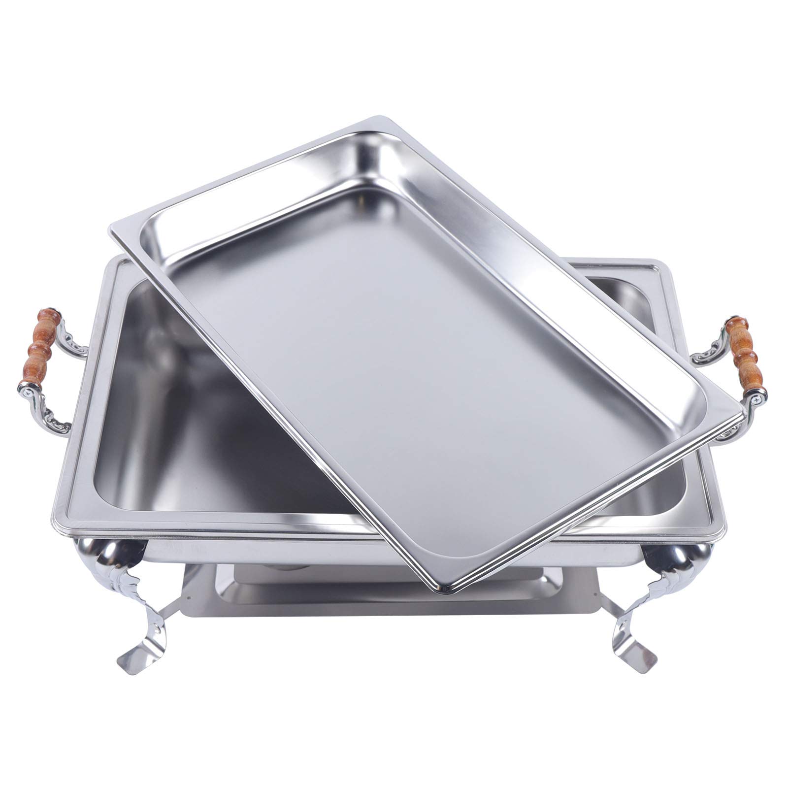 Chafing Dish Buffet Set, Stainless Steel Warming Container Chafing Dish Food Warmer Food Insulation Rectangular Buffet Server Pan Size 20.9×12.8×2.6inch (20.9×12.8×2.6inch)