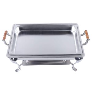 Chafing Dish Buffet Set, Stainless Steel Warming Container Chafing Dish Food Warmer Food Insulation Rectangular Buffet Server Pan Size 20.9×12.8×2.6inch (20.9×12.8×2.6inch)