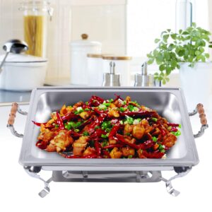 Chafing Dish Buffet Set, Stainless Steel Warming Container Chafing Dish Food Warmer Food Insulation Rectangular Buffet Server Pan Size 20.9×12.8×2.6inch (20.9×12.8×2.6inch)