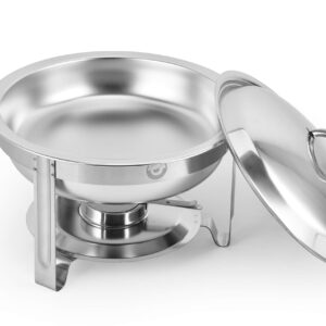 CHEFQ [Set Of 2] Round Chafing dish buffet set Stainless Steel 4 Quart Capacity