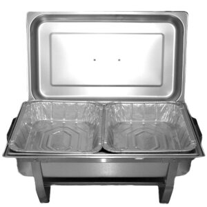 Tiger Chef Chafer Pans Set Includes 3 Full Size Aluminum Steam Table Pans, 6 Half Size Aluminum Foil Pans with 6 Lids and 6 Gel Fuel Cans - (21 Piece Refill Set)