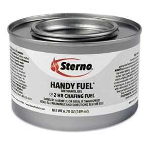 sterno 20660 handy fuel methanol gel chafing fuel, 6.7 oz, two-hour burn, 72/carton