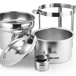 2 Pk 7qt Deluxe Marmite Soup Chafer With 2 6oz Stainless Steel Ladle And 2 Aprons