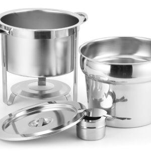 2 Pk 7qt Deluxe Marmite Soup Chafer With 2 6oz Stainless Steel Ladle And 2 Aprons