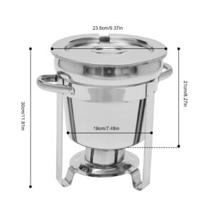 Stainless Steel Round Soup Warmer, 7L/7.4Qt Large Capacity Chafing Dish Buffet Set, Soup Chafer Buffet Chafer with Lid for Catering, Parties, Events, Wedding