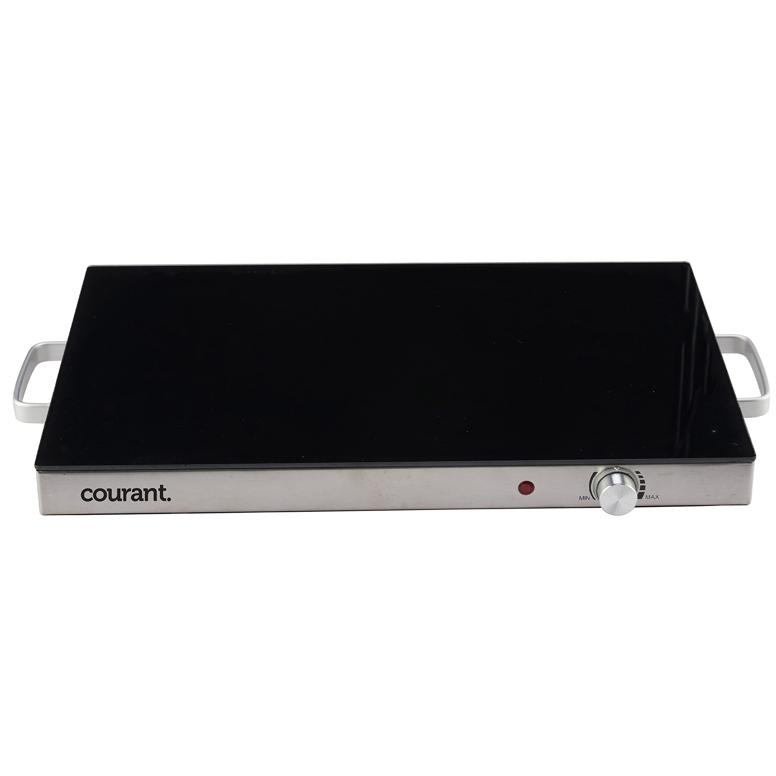 Courant Portable Electric Warming Tray with Adjustable Temperature Control, Ceramic-Glass Top 24" x 15" Keeps food Hot for Buffets, Restaurants, Parties, Dinner, Countertop or Tabletop Stainless Steel