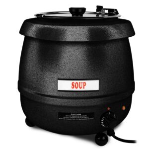 excellanté 10.50-quart stainless steel soup warmer, black