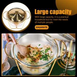 YARDWE Round Chafing Dish Buffet Set: Chafing Dish Round Buffet Warmer Chafer Set Glass Food Pan Water Pan Fuel Holders for Buffet Wedding Parties Banquet Catering Events