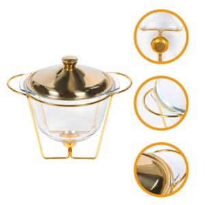 YARDWE Round Chafing Dish Buffet Set: Chafing Dish Round Buffet Warmer Chafer Set Glass Food Pan Water Pan Fuel Holders for Buffet Wedding Parties Banquet Catering Events