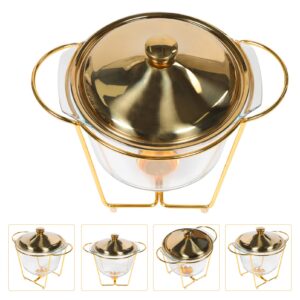 YARDWE Round Chafing Dish Buffet Set: Chafing Dish Round Buffet Warmer Chafer Set Glass Food Pan Water Pan Fuel Holders for Buffet Wedding Parties Banquet Catering Events