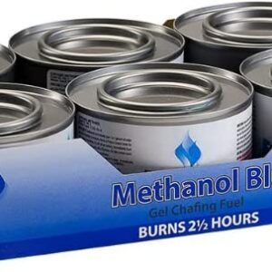 EcoQuality Chafing Dish Fuel Cans - 2.5 Hour Burn Time Methanol Blue Gel Burner Cans 7oz - Food Warmer for Chafing Dish Buffet Set - Liquid Safe Cooking Fuel - Canned Heat Fondue Fuel (72 PACK)