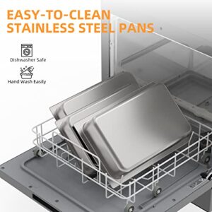 TLOG 8 Qt Stainless Steel Chafing Dish Buffet Set 2-Pack, Chafers and Buffet Warmers, Complete Chafer Set w/Water Pan, Food Pan, Fuel Holders, and Lid for Parties/Dinners/Catering/Weddings